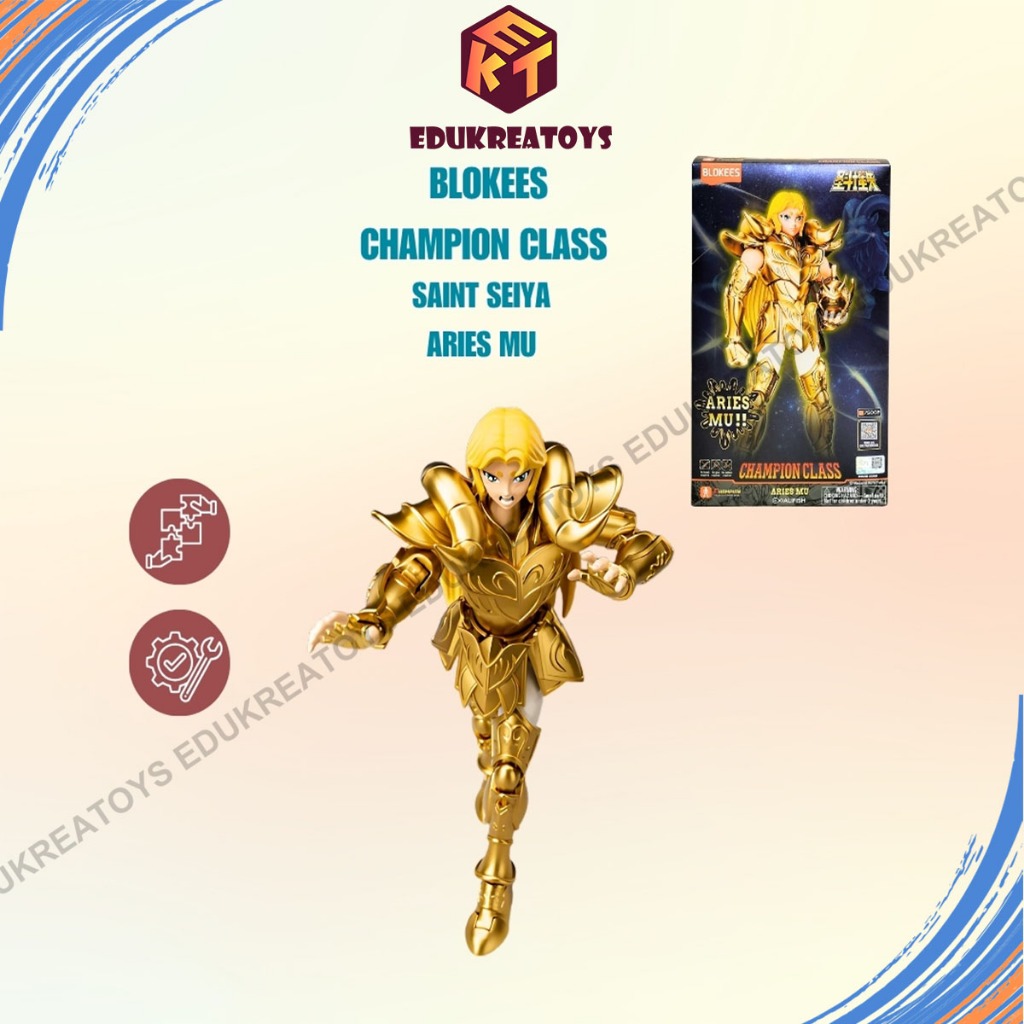Jual Mainan action figure Blokees Saint Seiya Aries Mu Champion Class ...