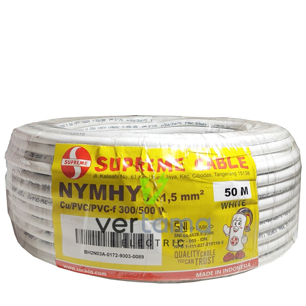 Jual Kabel Listrik Serabut Supreme NYMHY / NYYHY 3 x 1,5 Roll 50meter | Shopee Indonesia