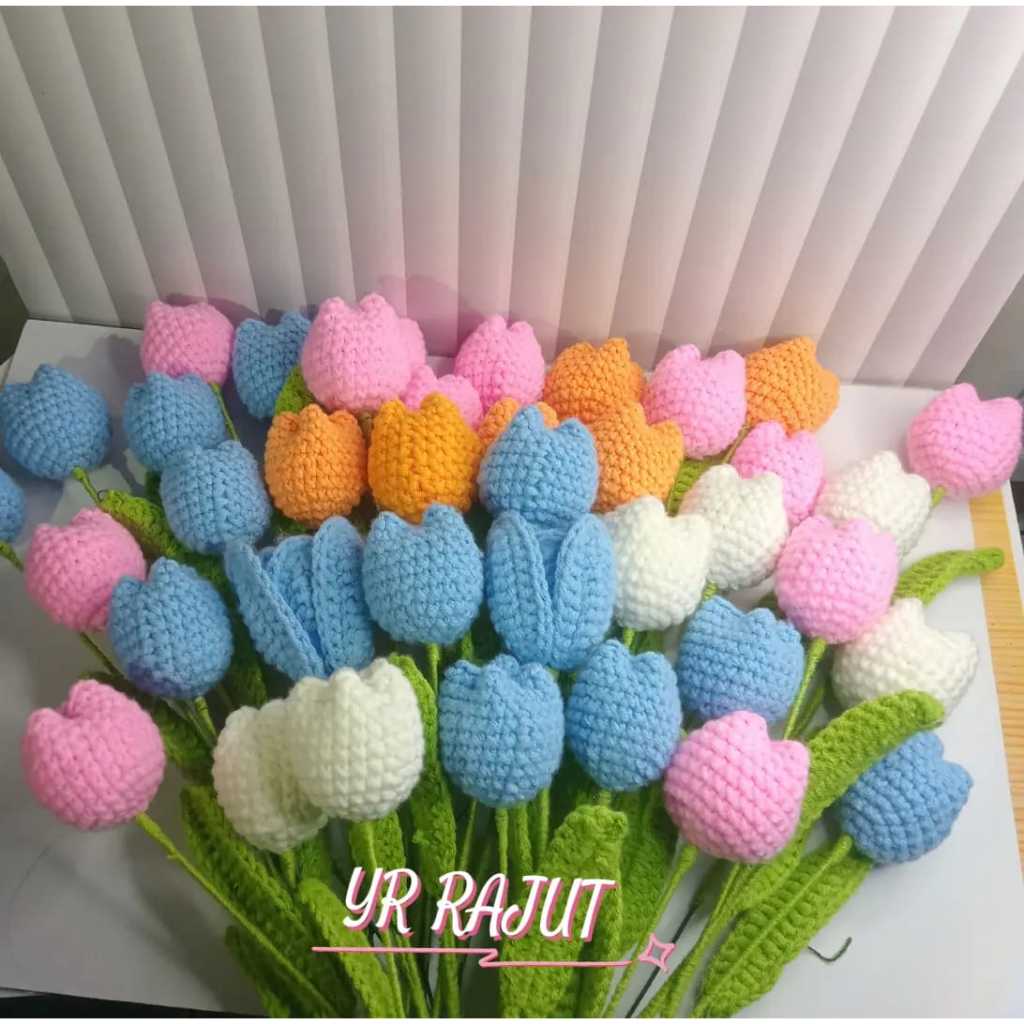 Jual Bunga Tulip Tangkai Rajut Hiasan 1 PCS | Shopee Indonesia