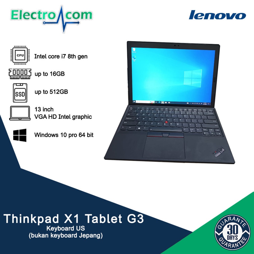 Jual Laptop 2in1 Thinkpad X1 Tablet Gen3 i7 8th 16GB 512GB / Thinkpad ...