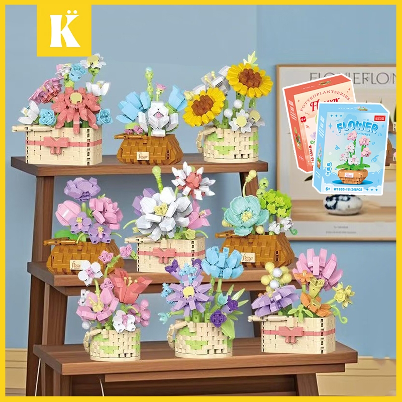 Jual Keeppley 3D Flower Buket Block DIY Mainan Balok Buket Puzzle ...
