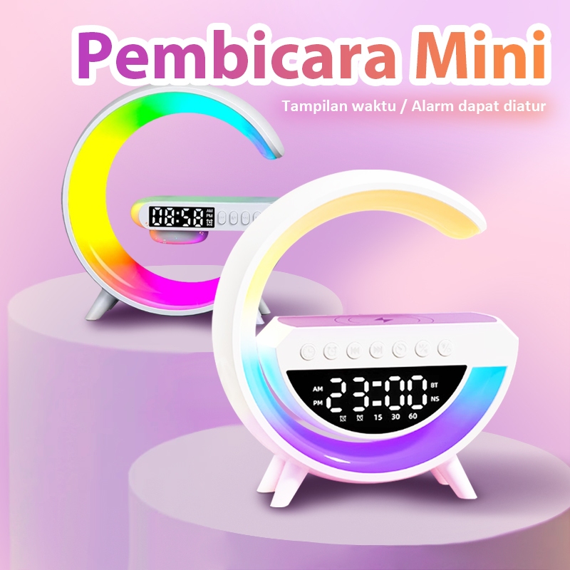 Jual Mini Speaker Bluetooth/Jam Alarm RGB Ambient Light/Wireless ...