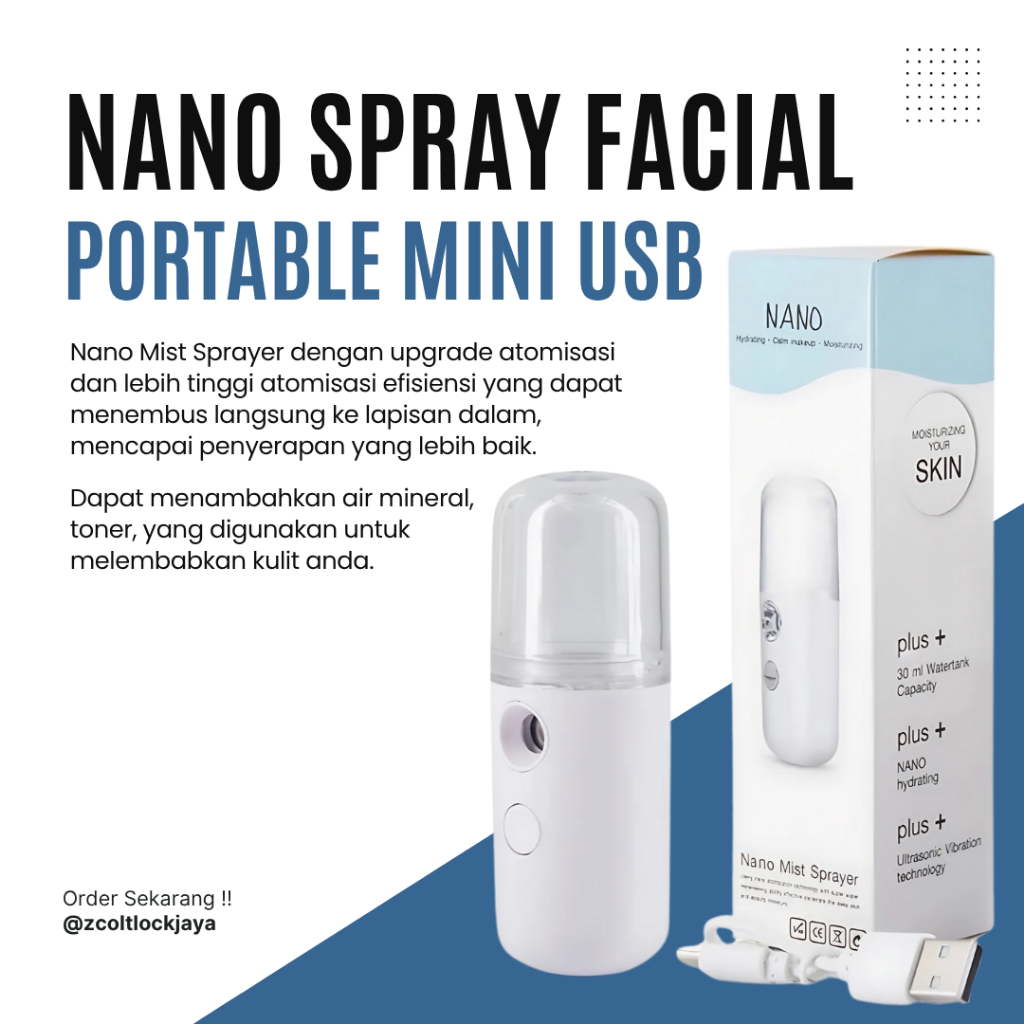 Jual Nano Spray Mist Portable Mini Water Semprotan Air USB | Shopee Indonesia