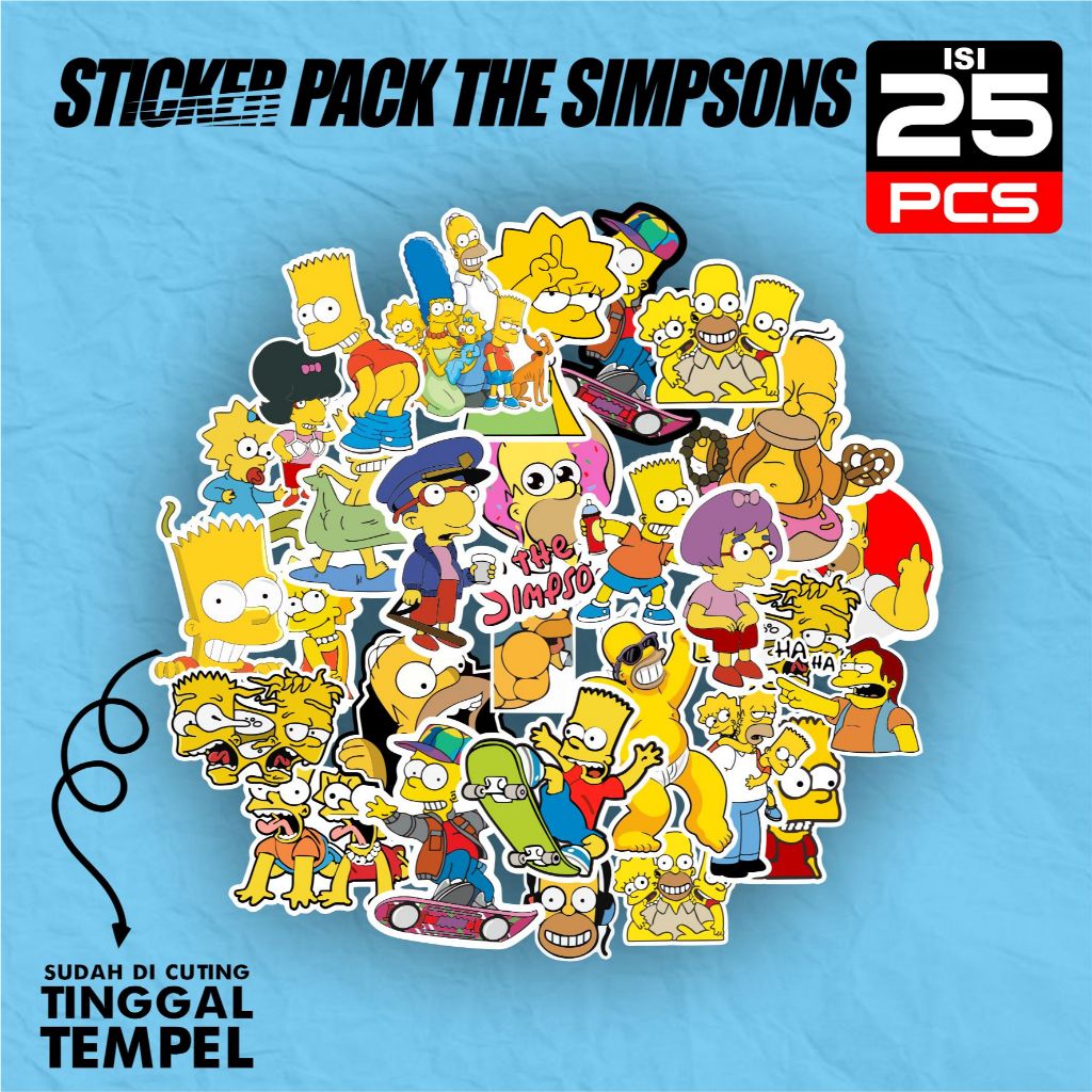 Jual (25 PCS) Sticker Pack Model The Simpsons Vinyl Waterproof - Stiker ...