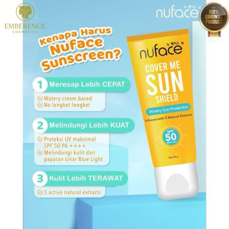 Jual [100% ORIGINAL] Nuface Sunscreen spf 50+Pa++++ Protection+|| sun ...