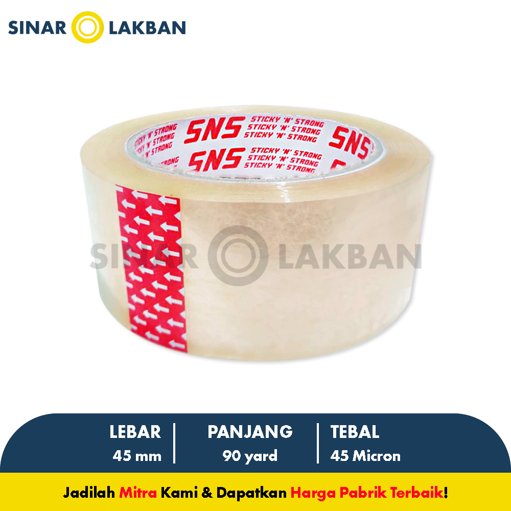 Jual 1 Karton Lakban Bening / Coklat 90 Yard x 45 Mm x 45 Mic (SNS ...