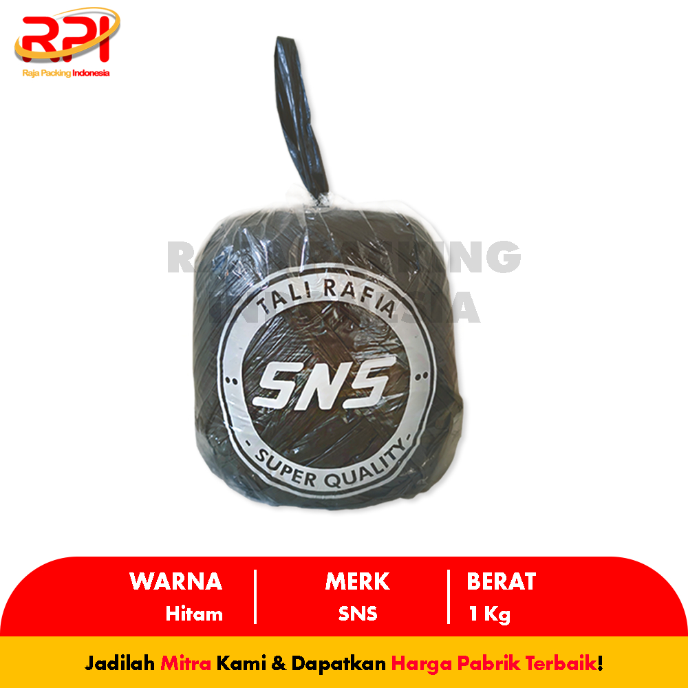 Jual Tali Rafia Hitam 1 KG SNS Super Tebal RAJA PACKING INDONESIA | Shopee Indonesia
