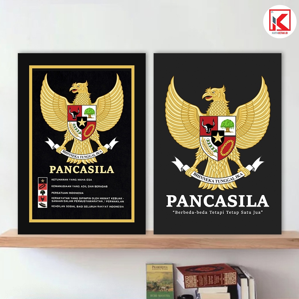 Jual Poster Pancasila Hiasan Dinding Burung Garuda Lukisan Wall Decor Lambang Negara Indonesia ...