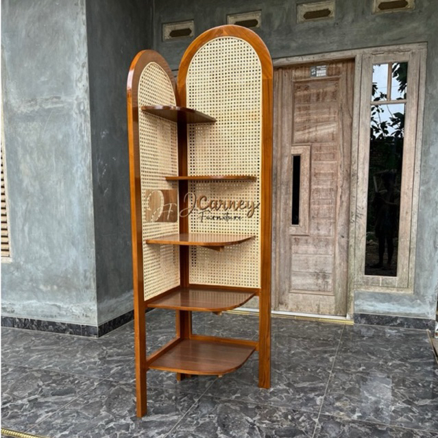 Jual RAK SUDUT ROTAN PARTISI RUANG TAMU KAYU JATI MINIMALIS | Shopee ...