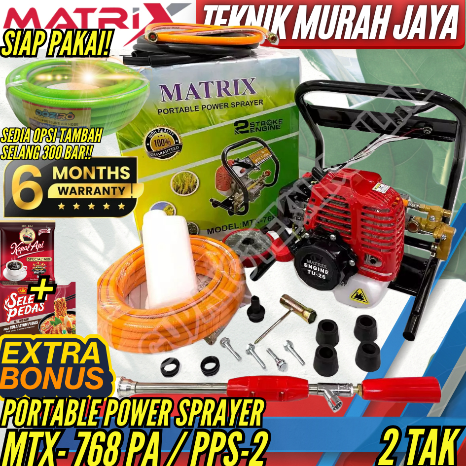 Jual MATRIX MTX-768A 2 TAK Pompa Power Sprayer Bensin Mesin Jet Cleaner ...