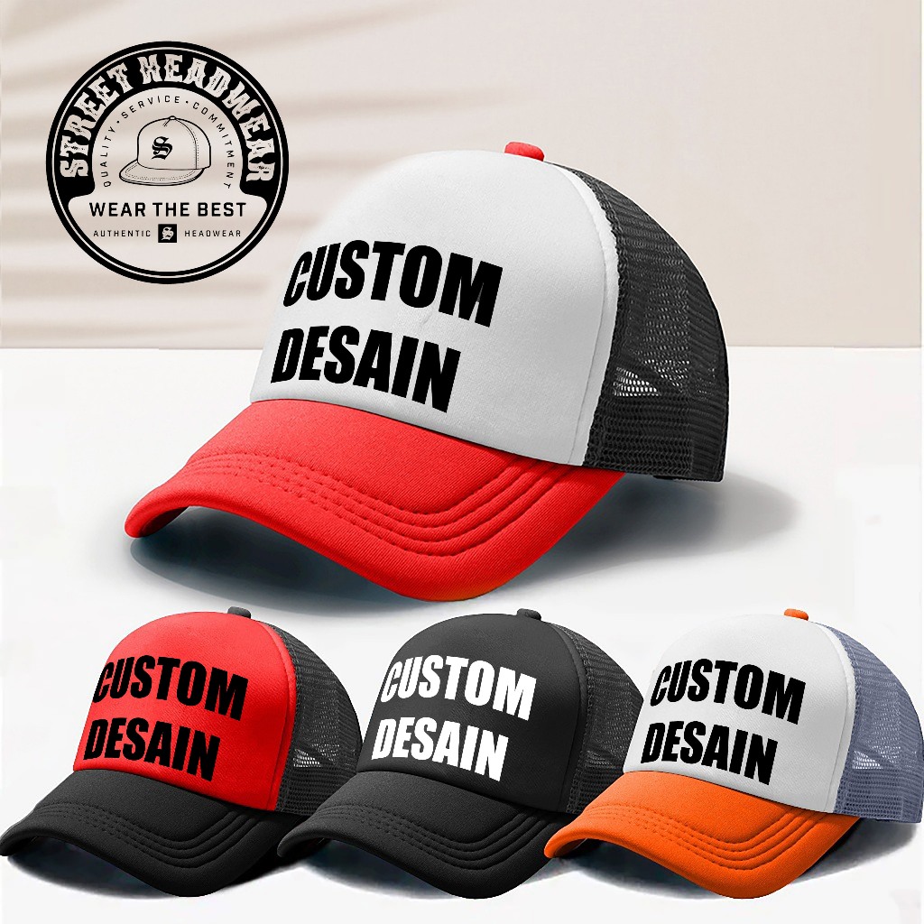 Jual TOPI JARING CUSTOM DESAIN LOGO.TEXT | TOPI CUSTOM LOGO | Shopee ...