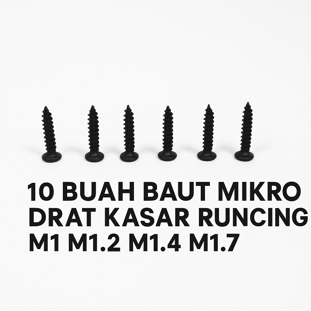 Jual 10pcs Baut M1 M1.2 M1.4 M1.7 Drat Kasar Runcing Carbon Steel 1mm 1 ...