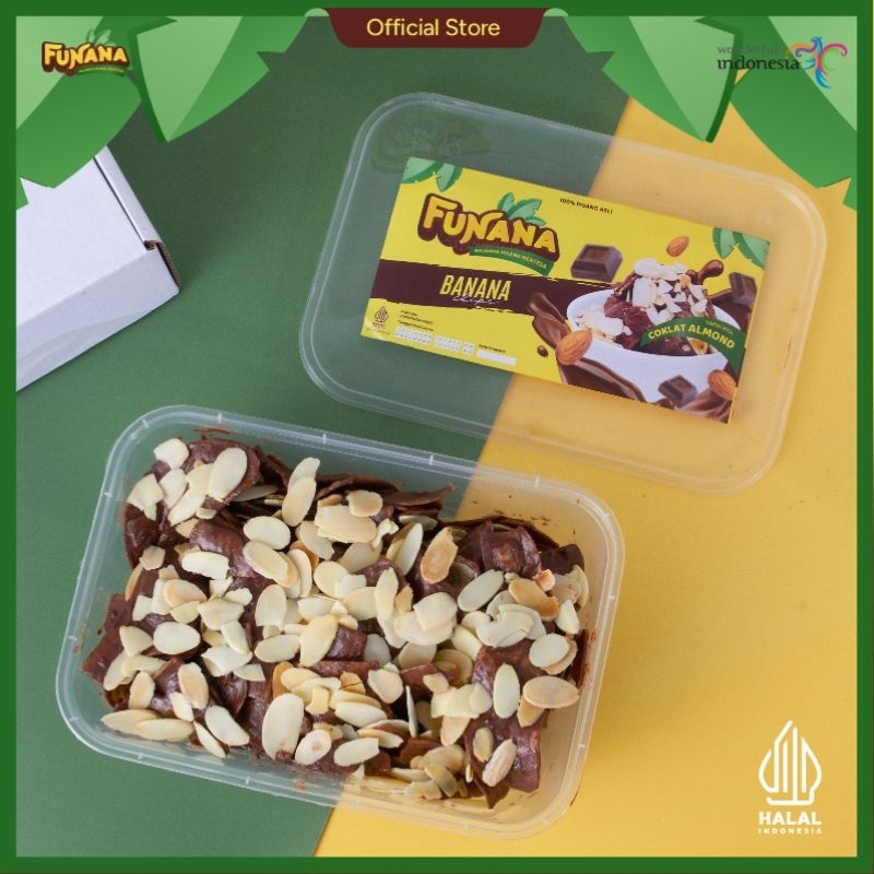 Jual Keripik Pisang Coklat Almond | Kemasan Thinwall 220g | Funana ...