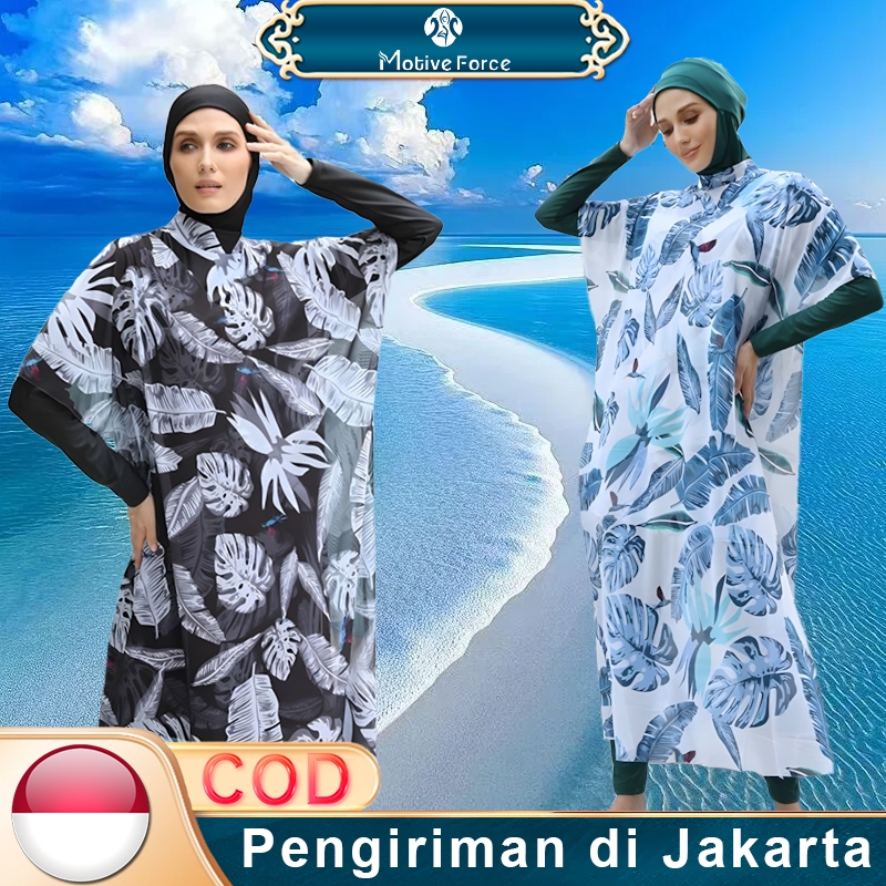 Jual Muslimah Swimming Suit Burkini Long-Sleeved Beachwear | Shopee ...