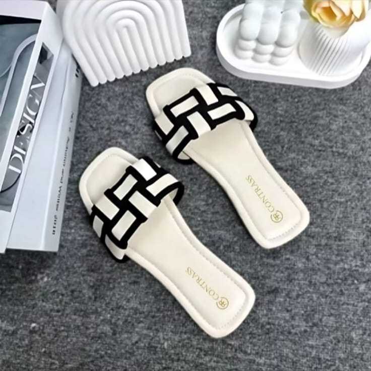 Jual TEPLEK WANITA TERBARU MODEL SELOP BEAUTIFUL CHESS ANTISLIP BY ...