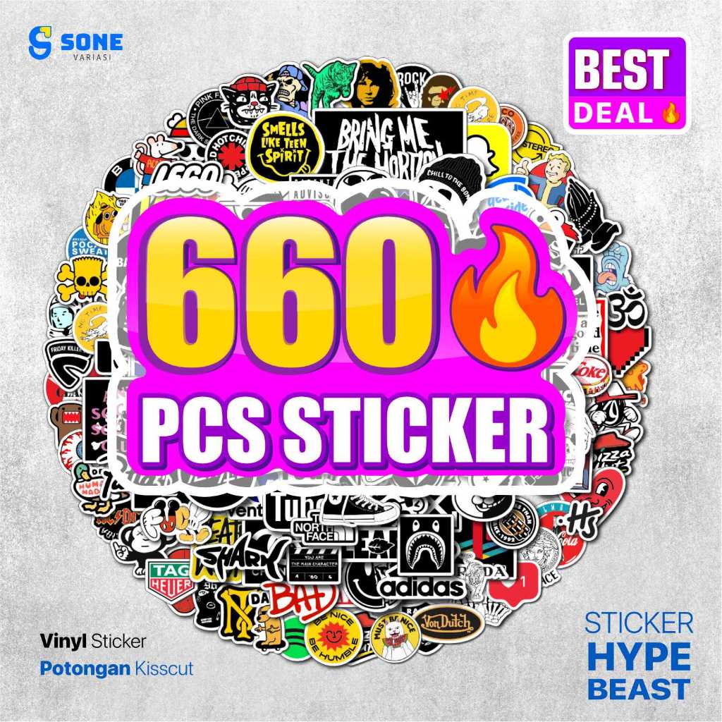 Jual Stiker Pack Hypebeast | Sticker Black & White Dekorasi Laptop ...