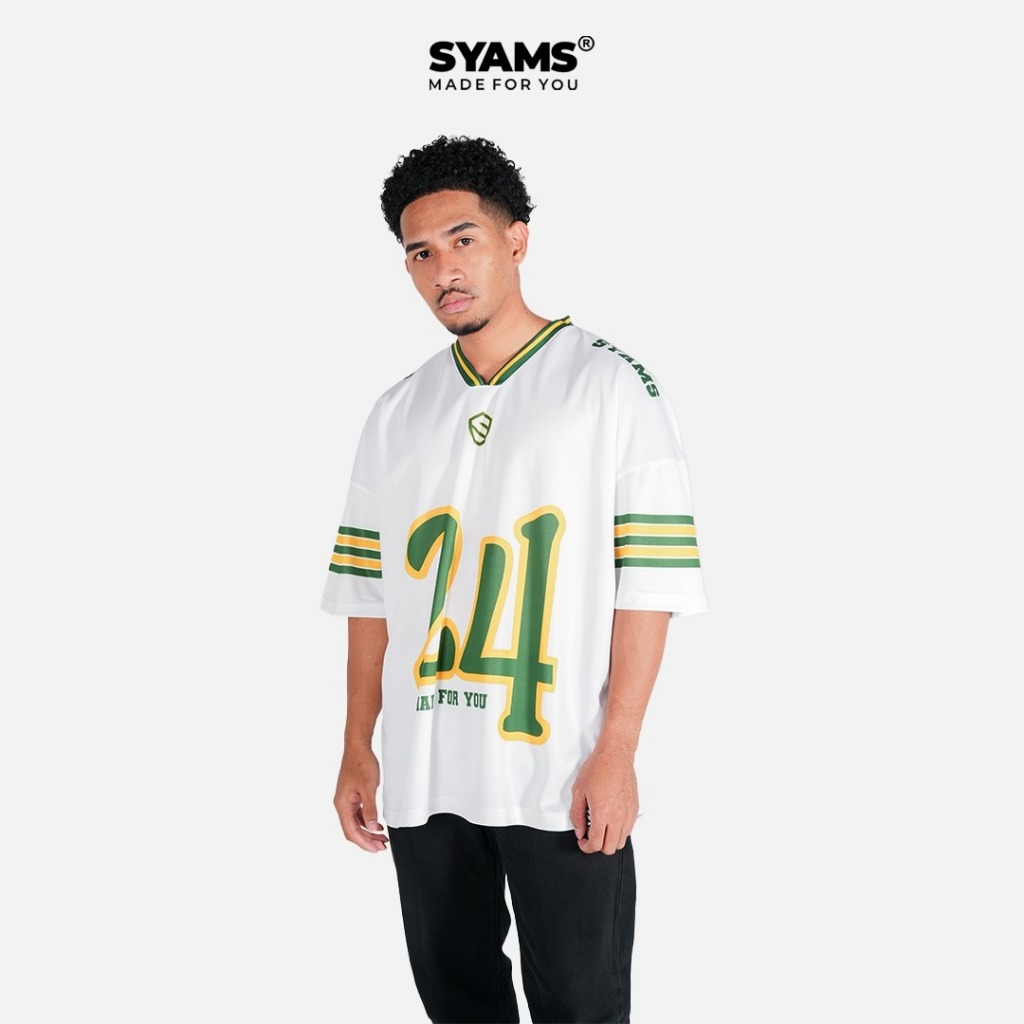 Jual Syams wear Jersey Oversize Ellysium White / Bloke Core ...