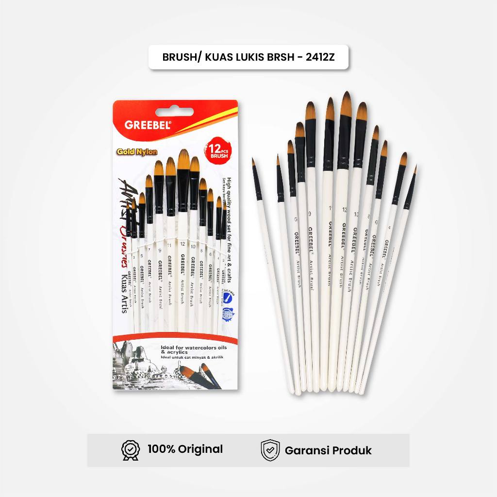 Jual Greebel Kuas Lukis Brush Paint Set Kuas Melukis [ 2412Z ] | Shopee ...