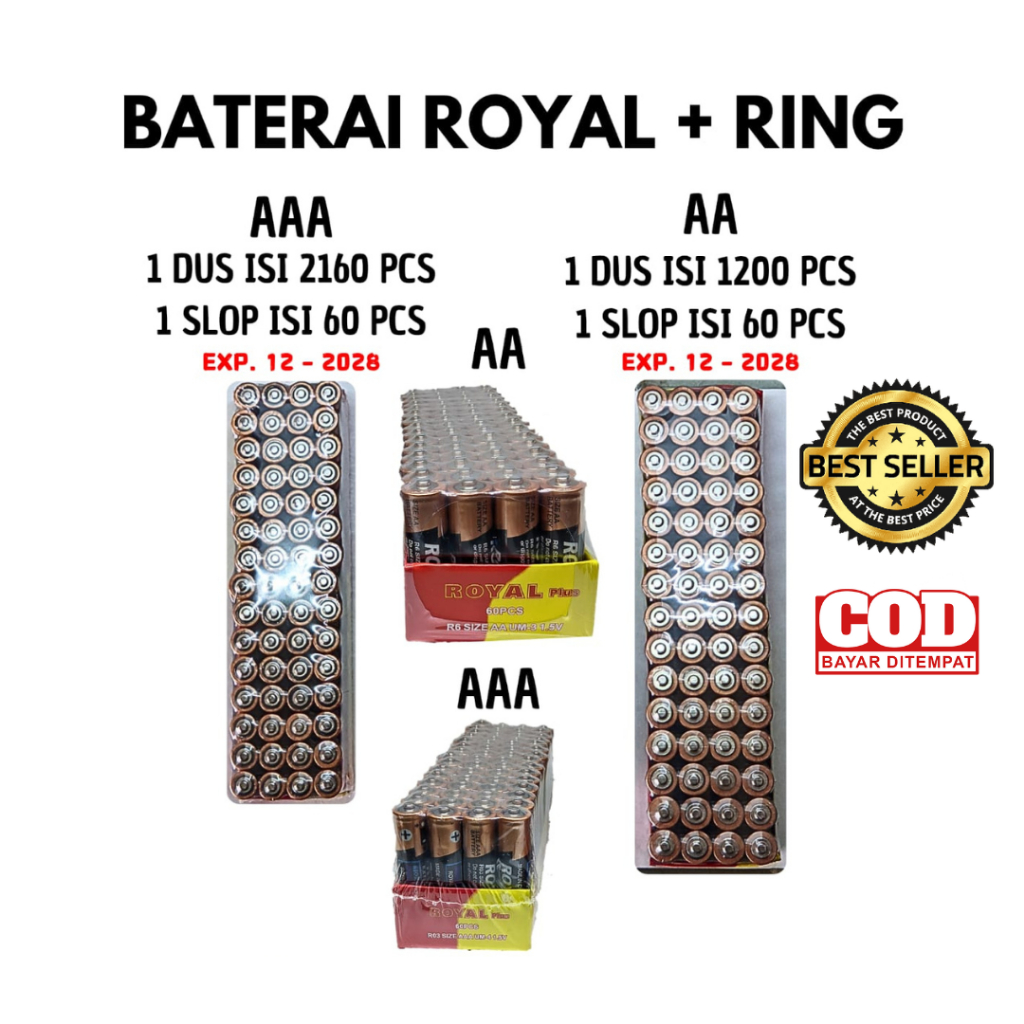 Jual [60 PCS] Baterai A2 / AA Besar Kecil - 1.55V - Baterai Jam Dinding ...