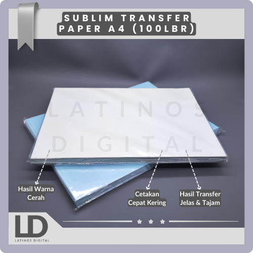 Jual Kertas Sublim Transfer Paper - Ukuran A4 ( 21 x 29,7 CM ) 110GSM ...