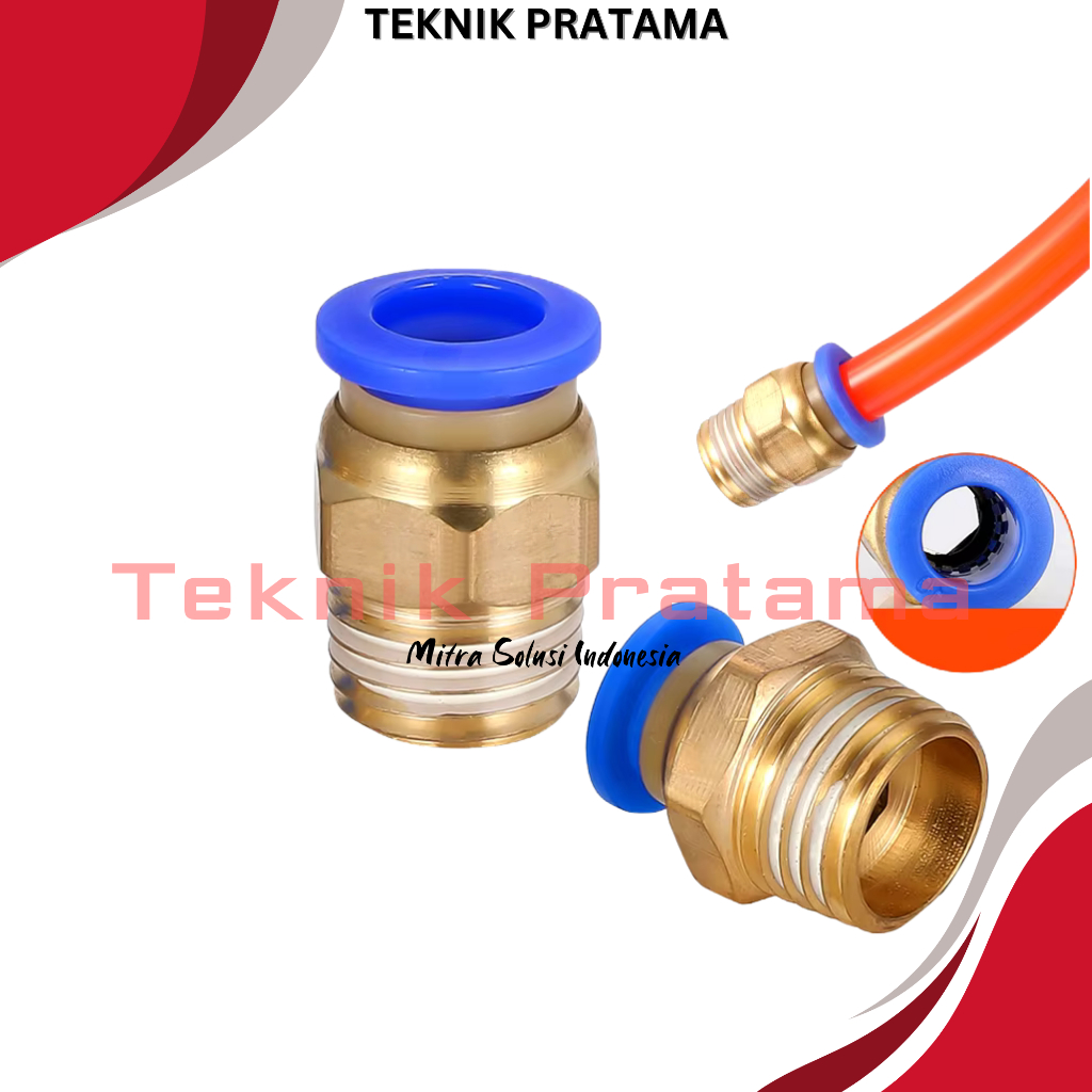 Jual FITTING LURUS MALE PNEUMATIC SELANG 8MM DRAT 3/8" | Shopee Indonesia