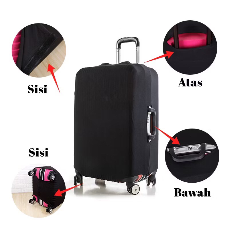 Jual LUGGAGE COVER KOPER KAIN ELASTIS Size Cabin Bagasi Sarung Koper ...