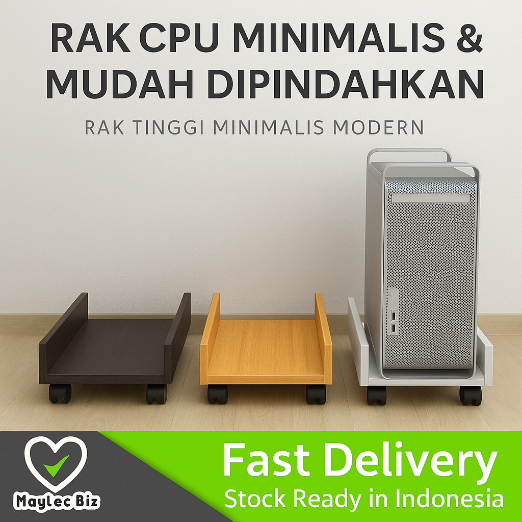Jual KHOZA Rak stand CPU Komputer Roda / Tatakan CPU Kayu Anti Air ...