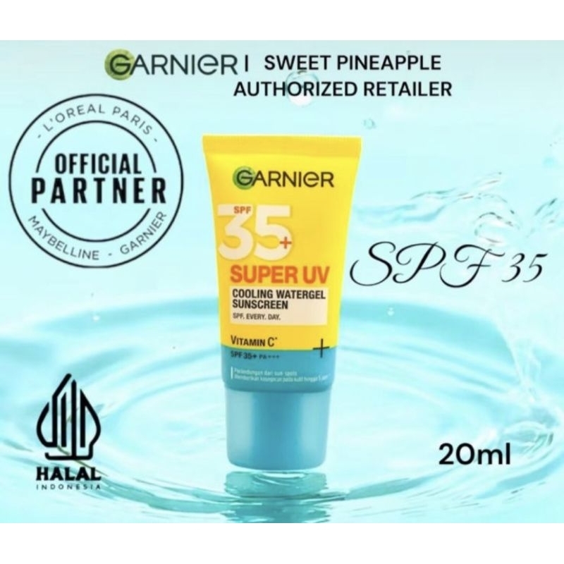 Jual Garnier Super UV Cooling Watergel Sunscreen Wajah SPF 35 20 ml ...