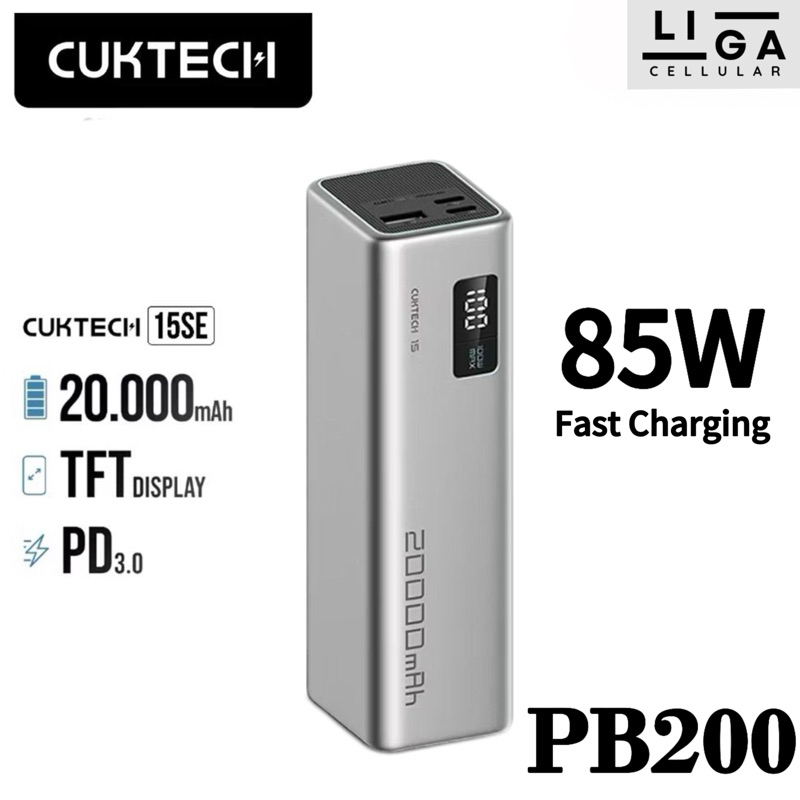 Jual Cuktech 15 SE PB200 Powerbank 85W 20000mAh Turbo Super Fast Charging TFT Display | Shopee ...