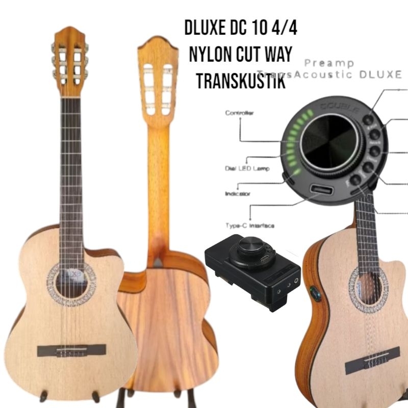 Jual gitar dluxe nylon cut way DCC 10 transkustik free laser nama ...