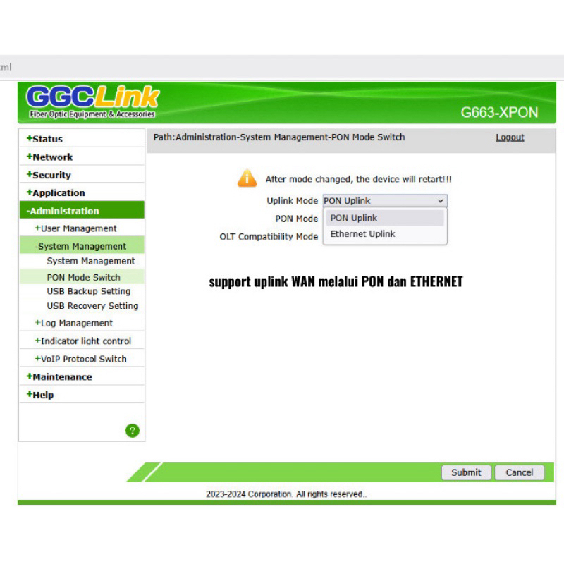 Jual ONT XPON GGCLink G663 New Baru EPON GPON ONU Bukan ZTE F663NV3A ...