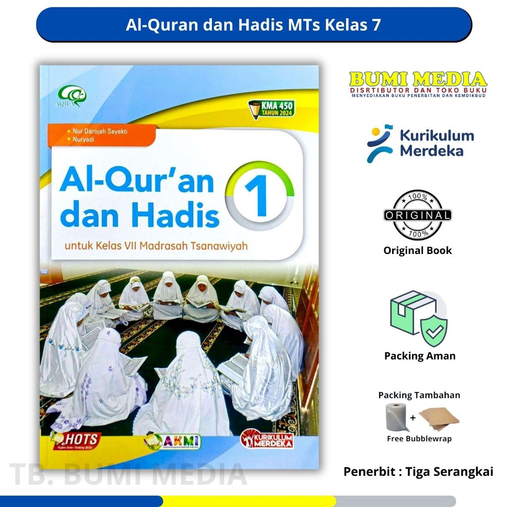 Jual Buku Al-Qur'an dam Hadist Revisi1 untuk MTs Kelas 7 Tiga Serangkai Aqila Kurikulum Merdeka ...