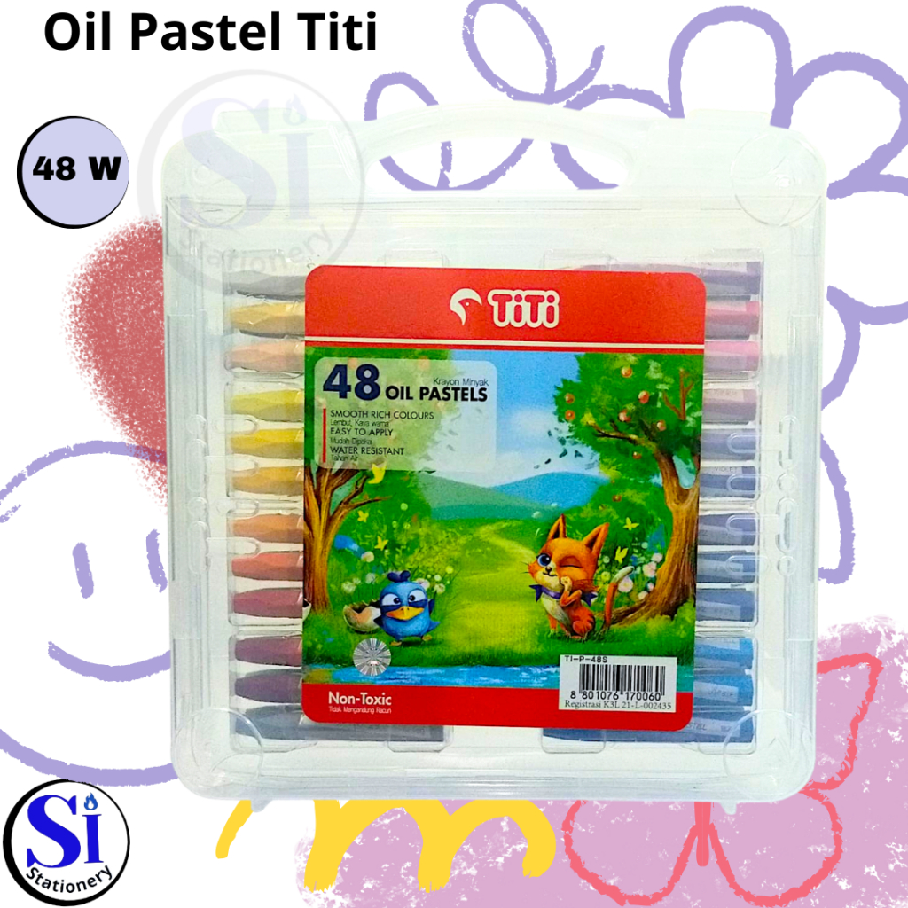 Jual TITI Oil Pastel 48 Warna/TITI Oil Pastel 48 Colors/Crayon TITI 48 ...