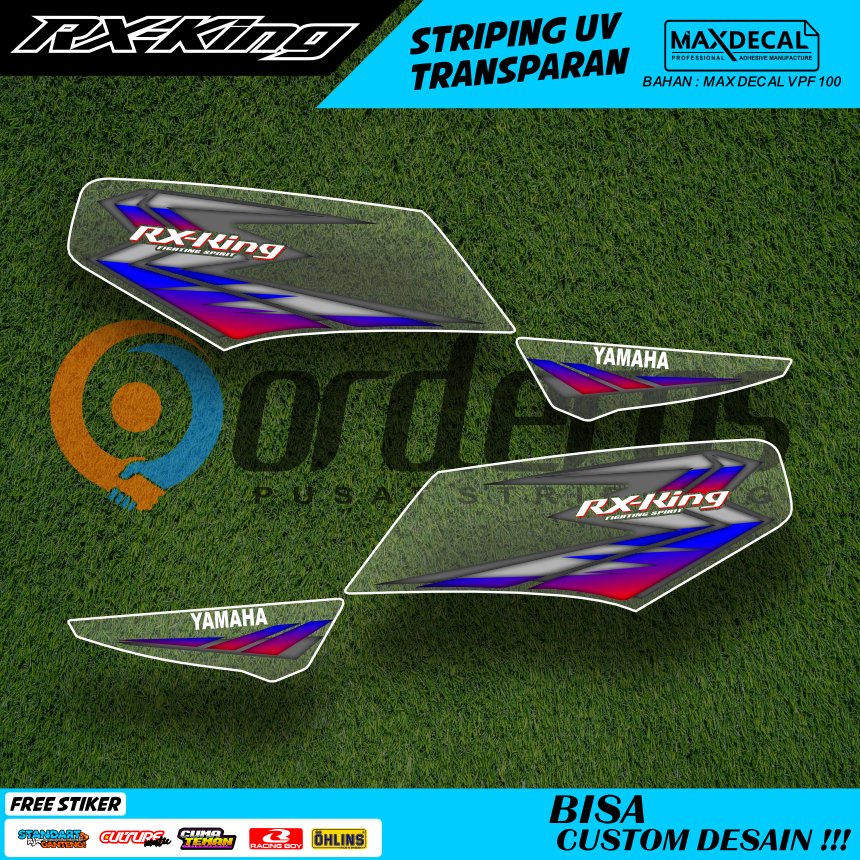 Jual STIKER MOTOR RX KING LIS STRIPING TRANSPARAN DESAIN UNIK SIMPLE ...