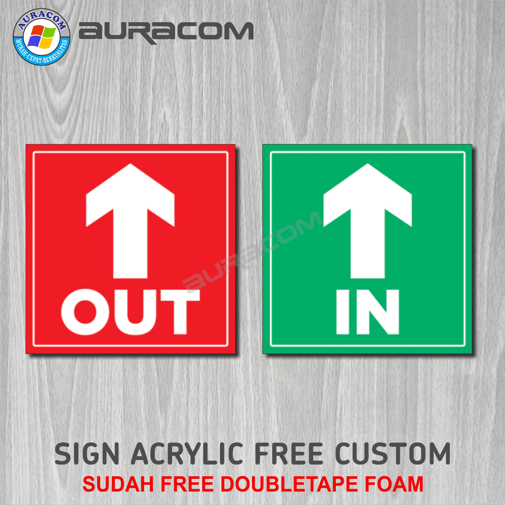Jual Sign Akrilik In Out Label Acrylic Sign Board Penunjuk Arah Masuk ...