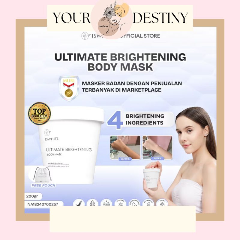 Jual ISWHITE Masker Badan (Body Mask Brightening Ultimate) | Shopee ...