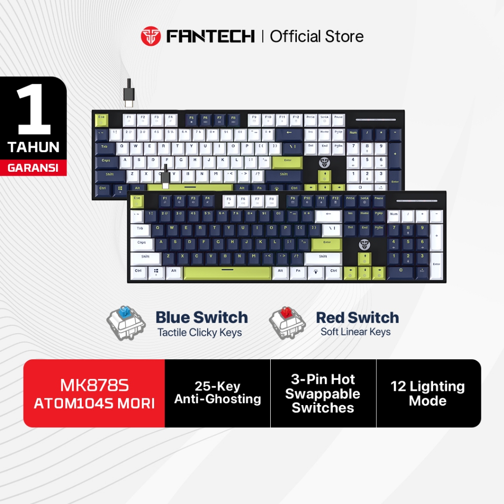Jual Fantech ATOM MORI SERIES Keyboard Mechanical Gaming ATOM104 Layout ...