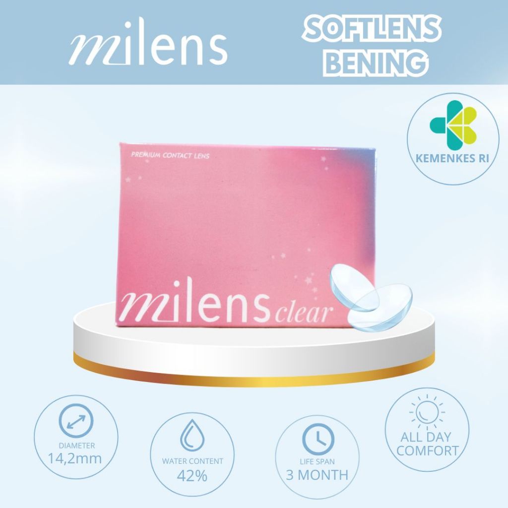 Jual Softlens MILENS CLEAR 14,2 MM 3 Bulanan Minus (-0,50 S/D -10,00 ...