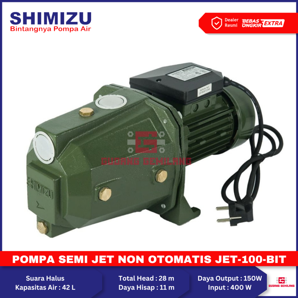 Jual Pompa Air Water Pump Sumur Dangkal Non Otomatis JET-100 BIT ...