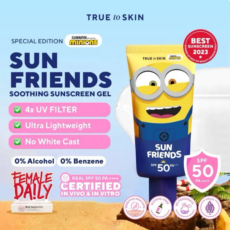 Jual True To Skin - Sun Friends Soothing Sunscreen Gel SPF50 PA ...