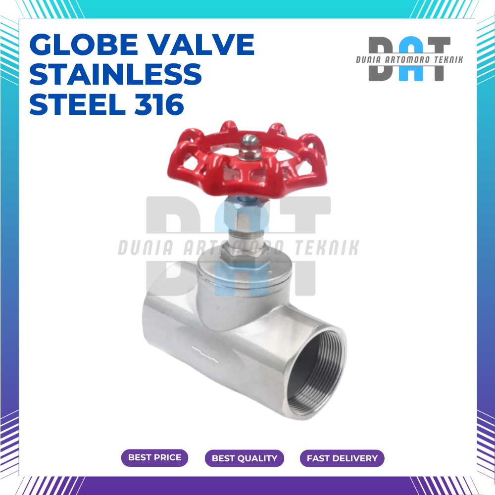 Jual 1 1/4" Globe Valve Stainless / Stop Kran Air Keran Globe Valve ...