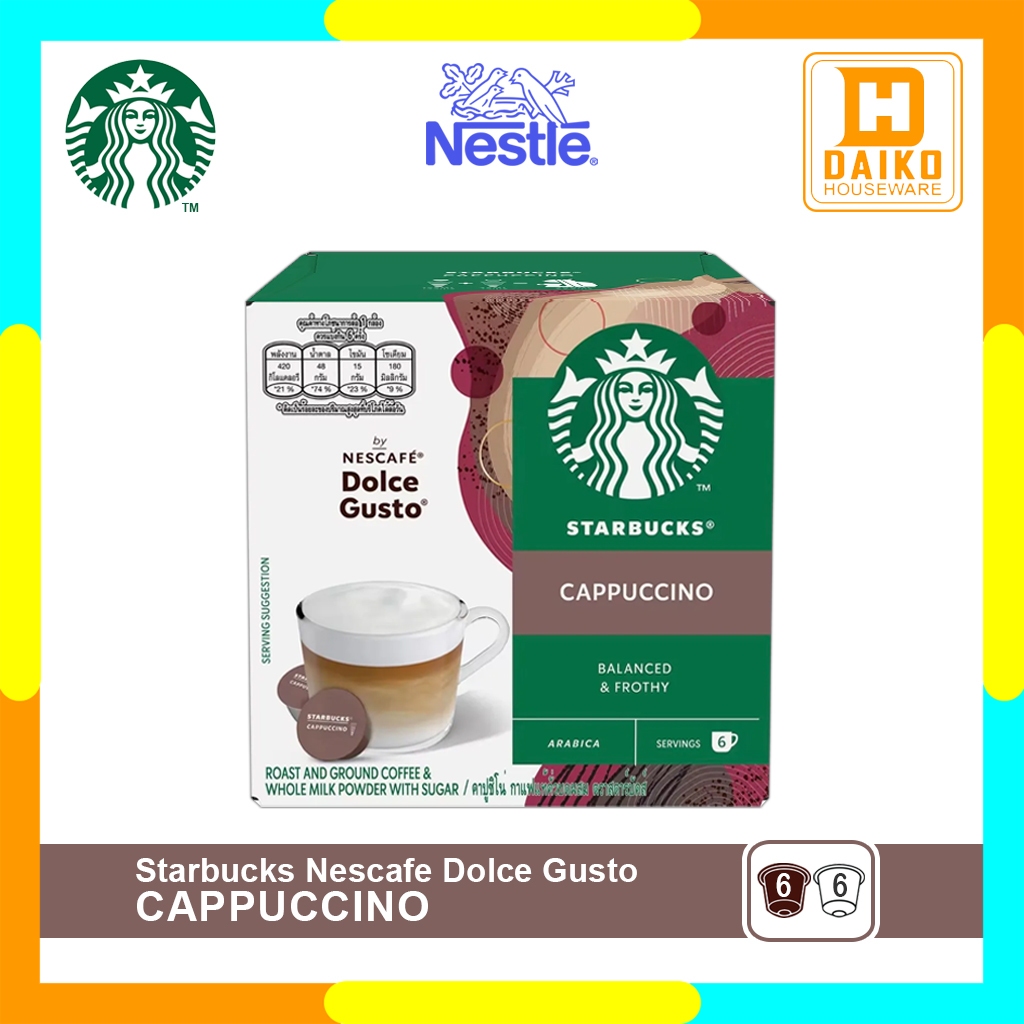 Jual Starbucks Cappuccino Capsule Box By Nescafe Dolce Gusto Coffee ...