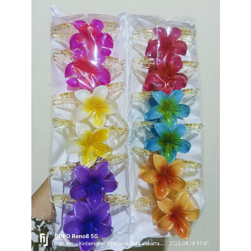 Jual (ISI 12PCS) JEPIT JEDAI SILANG/SIMPUL BUNGA KAMBOJA WARNA RANDOM ...