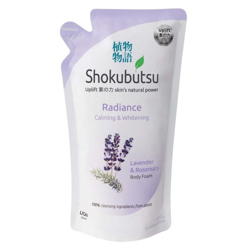 Jual Shokubutsu body foam radiance calming & whitening Lavender & Rosemary 600ml | Shopee Indonesia