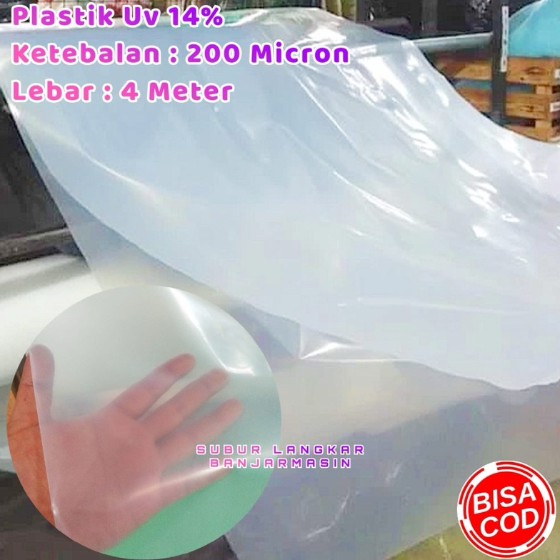 Jual PLASTIK UV LEBAR 4 METER UV 14 TEBAL 2 MICRON KODE G1O3 | Shopee Indonesia