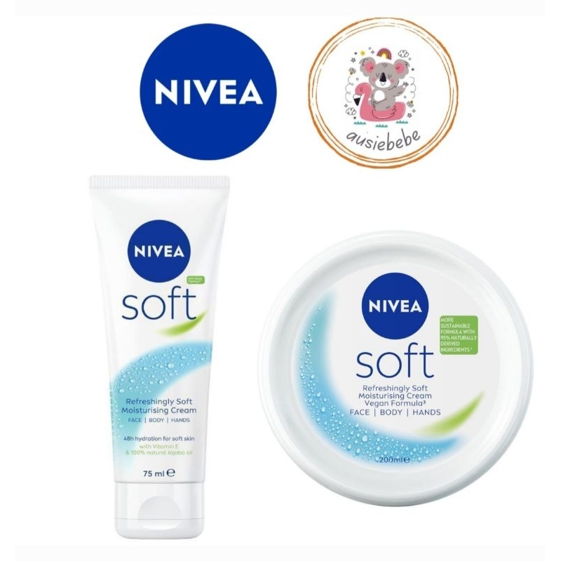 Jual NIVEA Soft Moisturiser Cream Face Body Hands 75 ml / 200ml ...