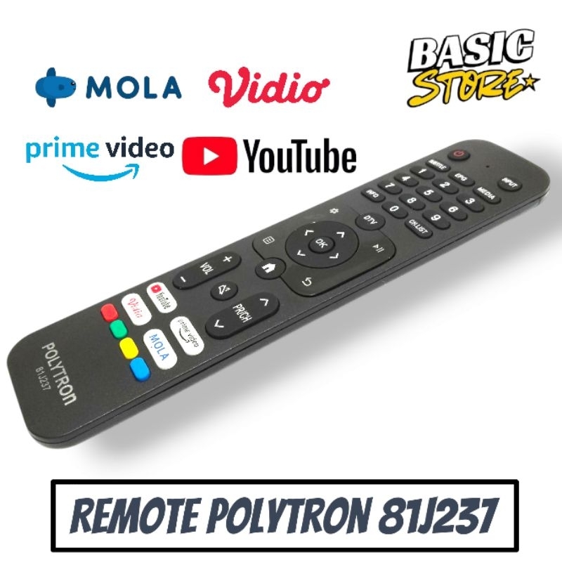 Jual Remot tv polytron Pengganti untuk Remote Smart TV 81J237 81J237M01 IR Non Voice | Shopee ...