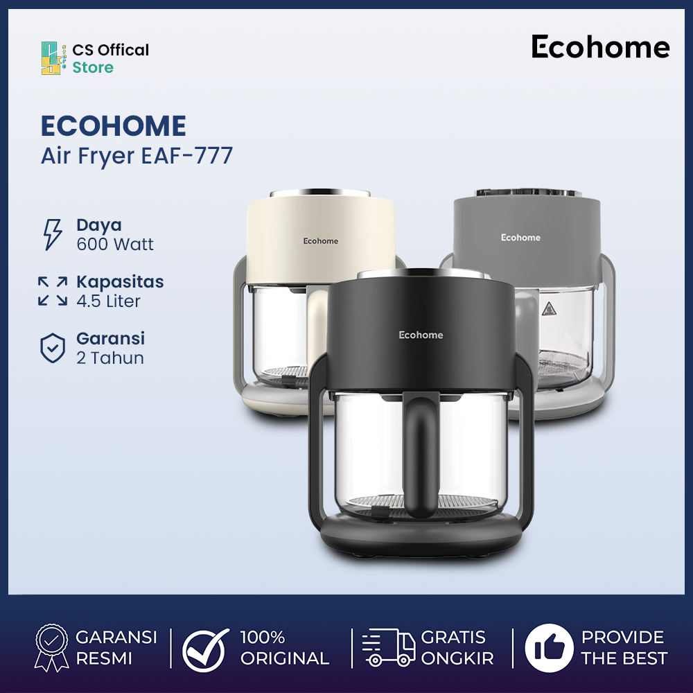 Jual ECOHOME Air Fryer & Dehydrator 8 in 1 Function EAF-777 4.5L ...