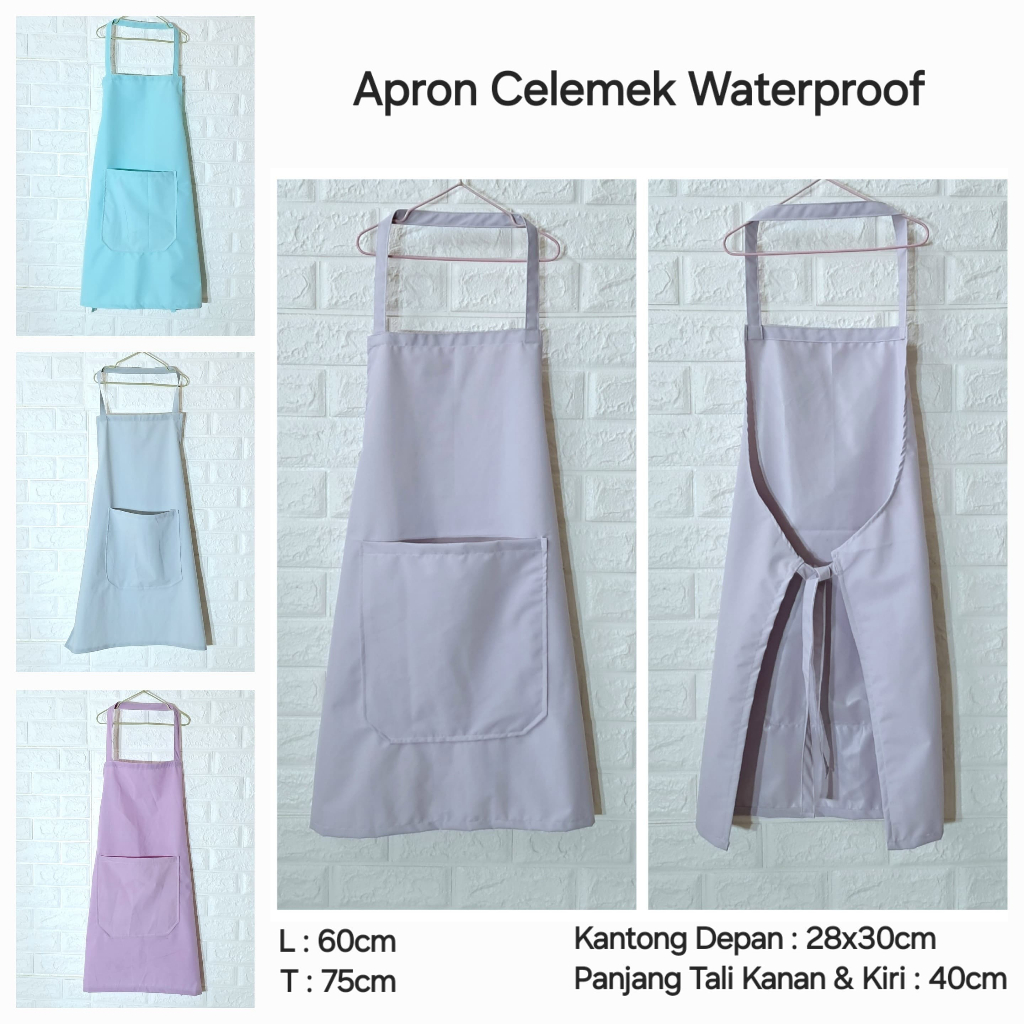Jual Celemek Apron Waterproof - Apron Masak - Apron Wanita - Celemek ...