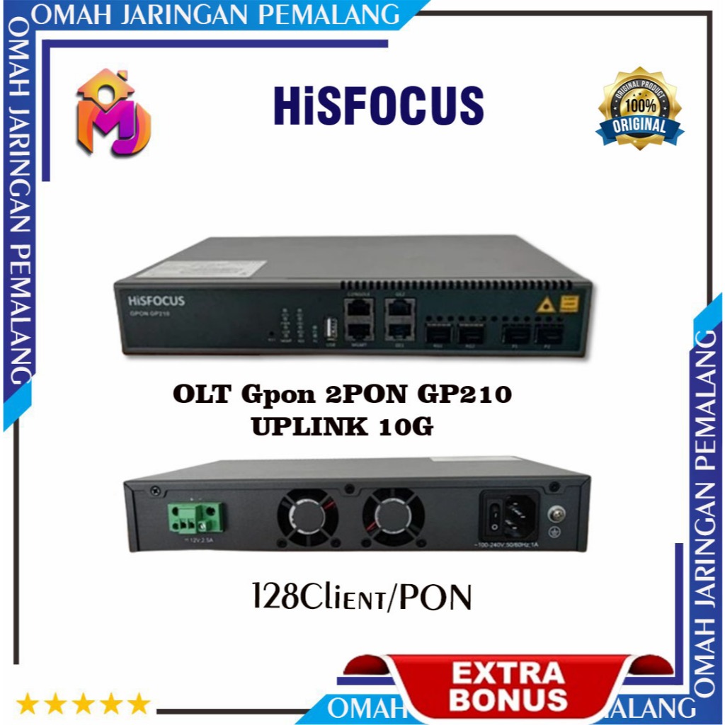 Jual {NEW} OLT Gpon 2pon GP210 HISFOCUS Komplit SFP 10dB Sudah POSTEL ...